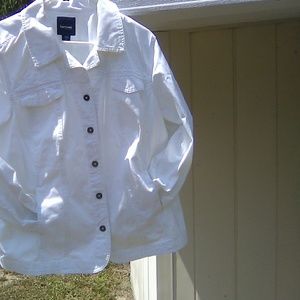 Basic Editions | Jackets & Coats | Basic Edition Womans White Jean Jacket | Poshmark